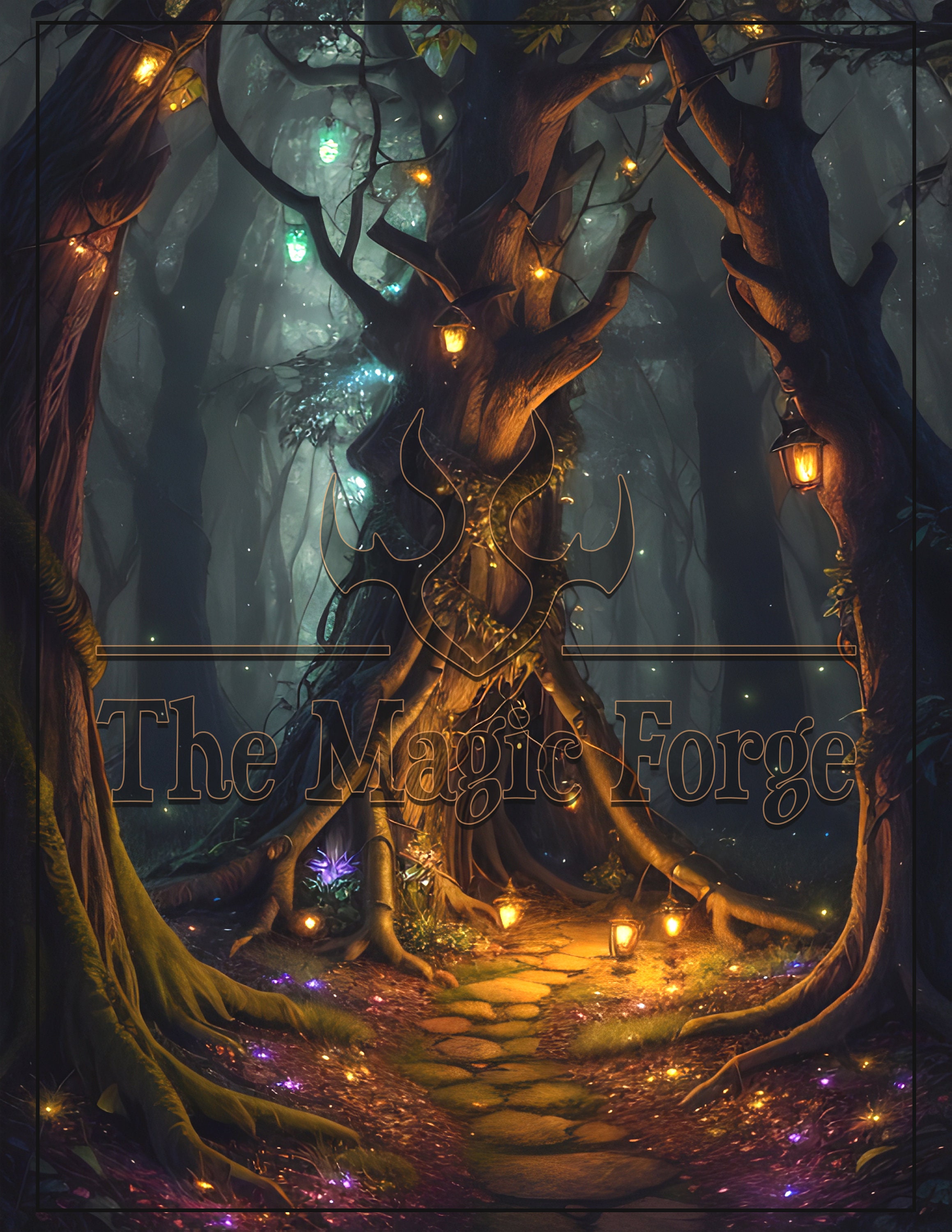 Elven Forests & Treehouses Magical Fantasy Landscapes, AI Art Digital ...
