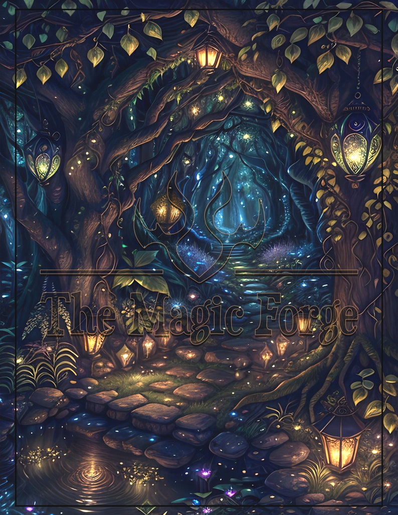 Elven Forests & Treehouses Magical Fantasy Landscapes, AI Art Digital ...