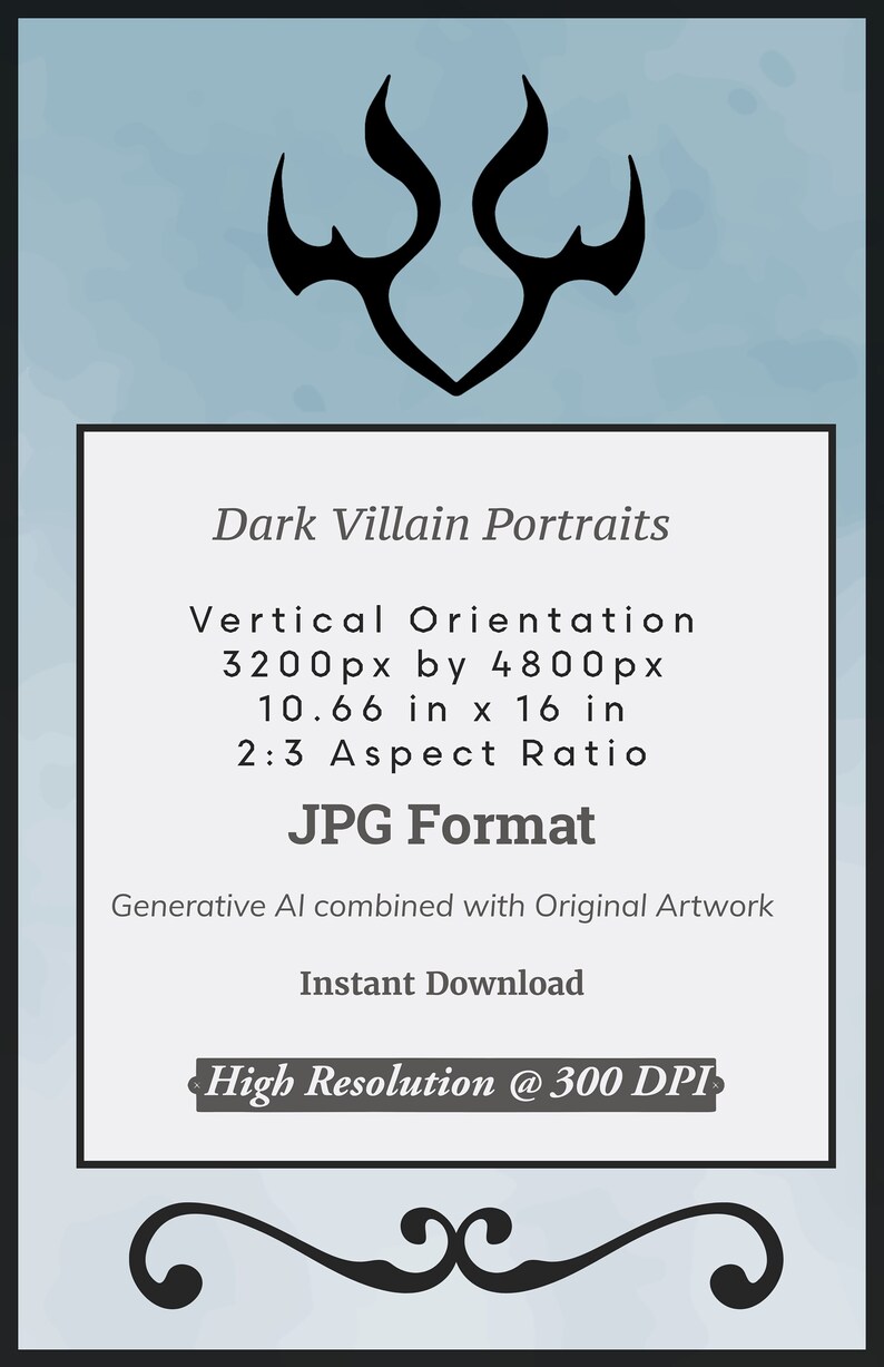 Fantasy RPG Dark Villain Character Portraits Generative AI Digital ...