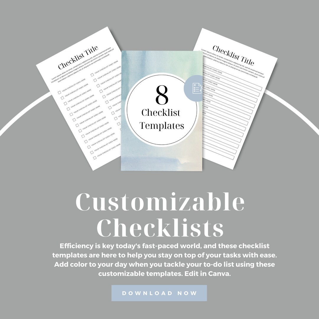 8 Checklist Template Designs. Completely Personalize Your to Do Lists ...