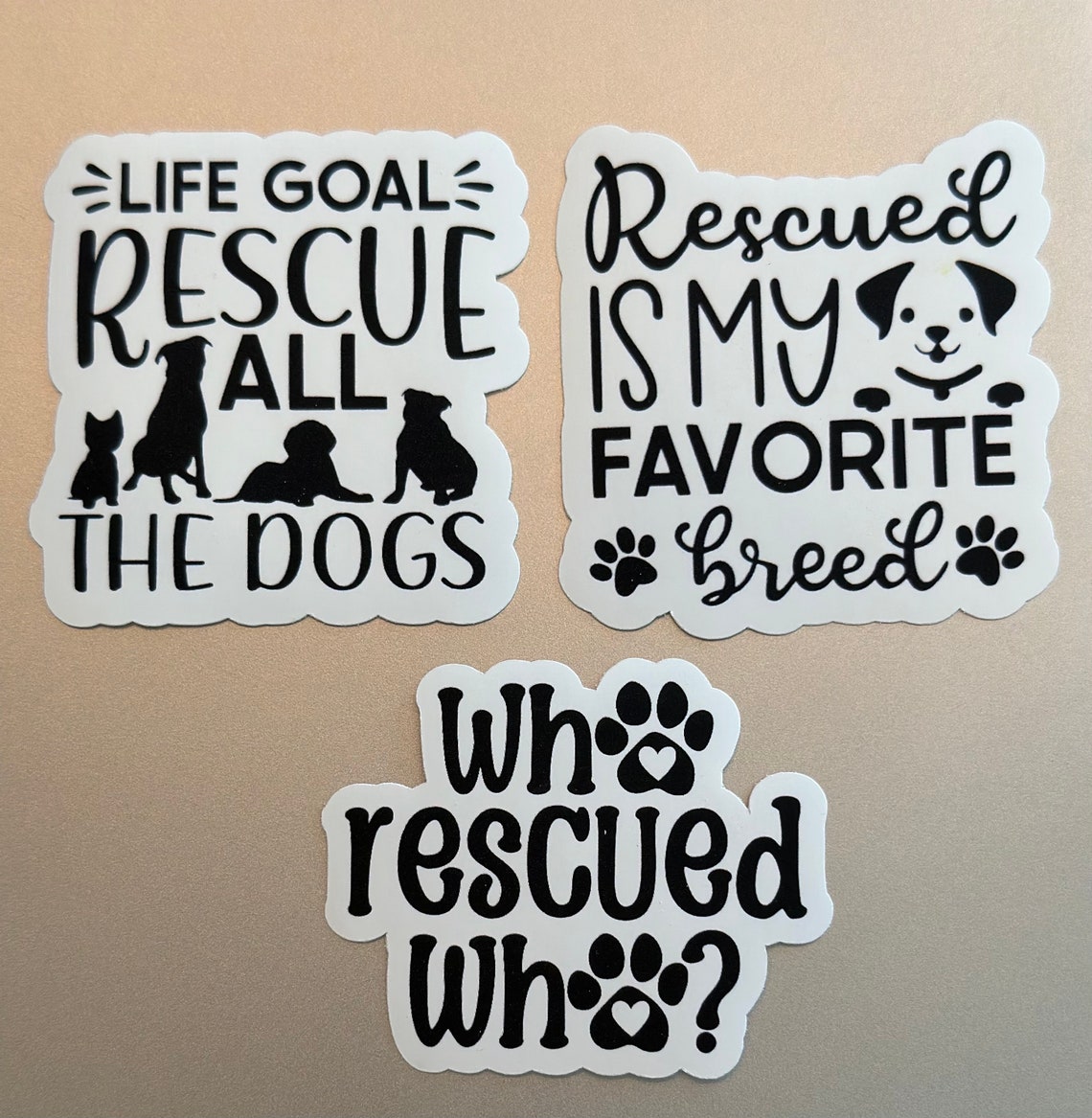 Rescue Dog Stickers-pack of 3 - Etsy