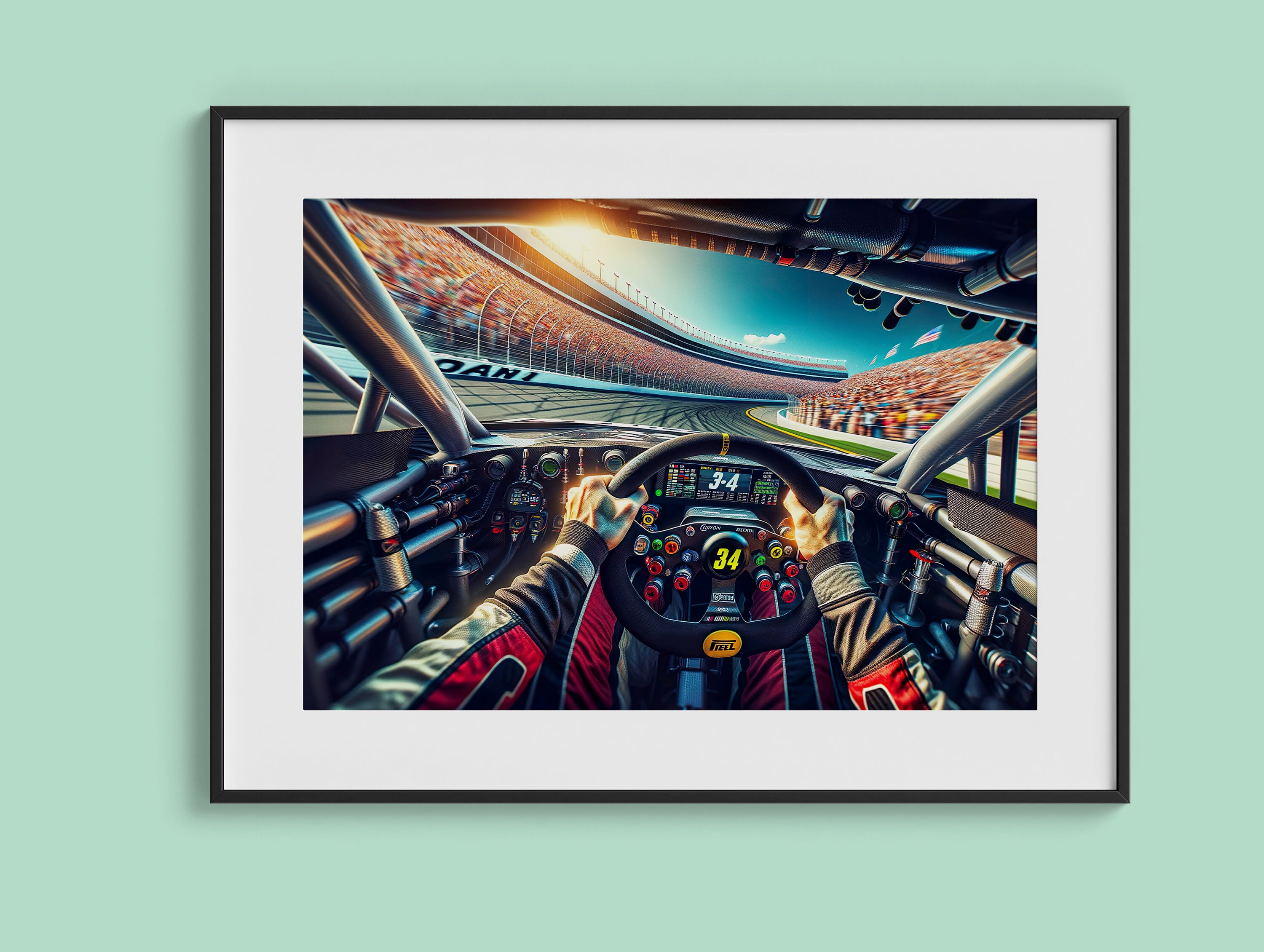 Nascar Car During a Race Wall Art Automotive Racing Digital Art Digital ...