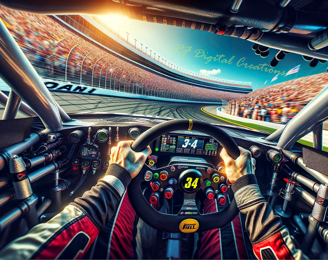 Inside the Cockpit of a Nascar Car During a Race/ Wall Art / Automotive ...