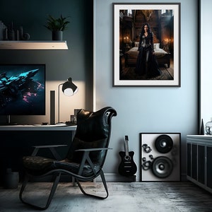 Beautiful Female Medieval Spellcaster Digital AI Art Wall Art Digital ...