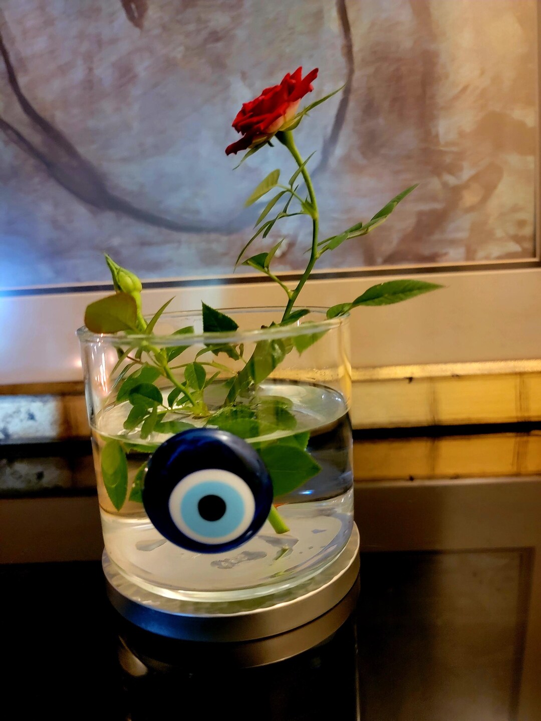Evil Eye (recycled Candle) Glass Vase, Multi Purpose Container (makeup ...