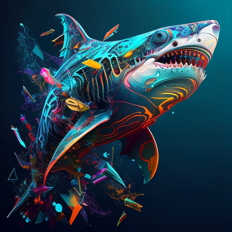 Cyber Shark - Instant Download - Etsy