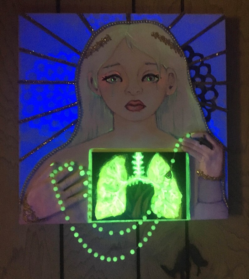 Dolores Dei Disco Elysium Inspired Glowing Lungs Rosary Blacklight ...