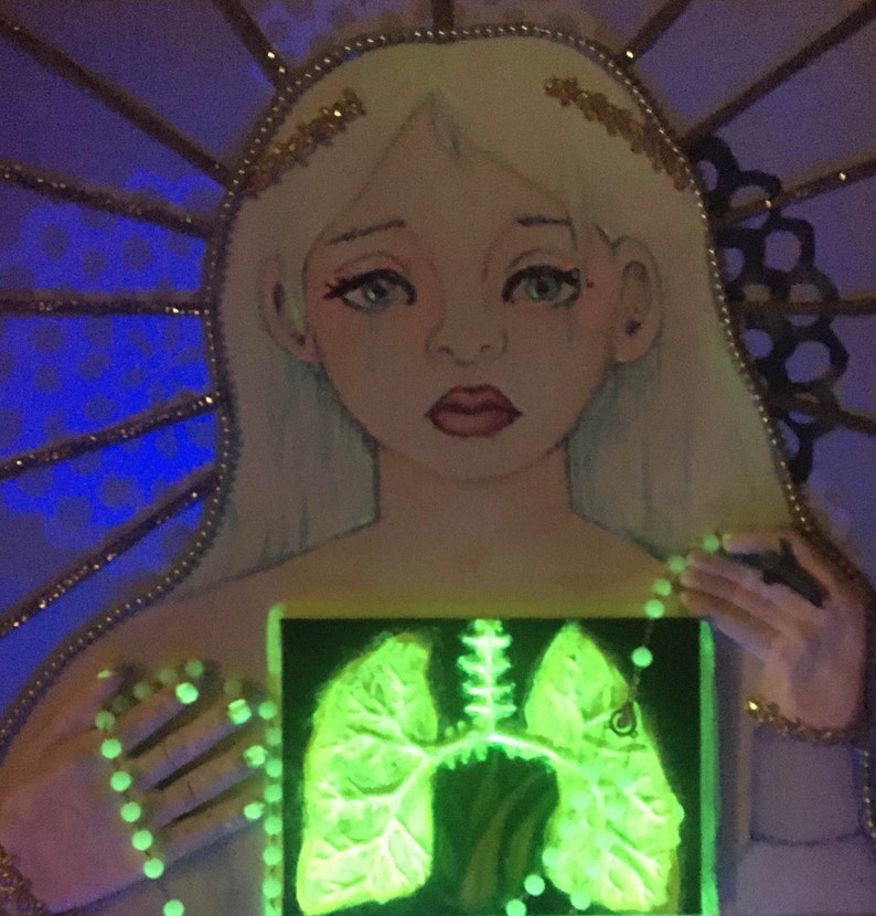 Dolores Dei Disco Elysium Inspired Glowing Lungs Rosary Blacklight ...