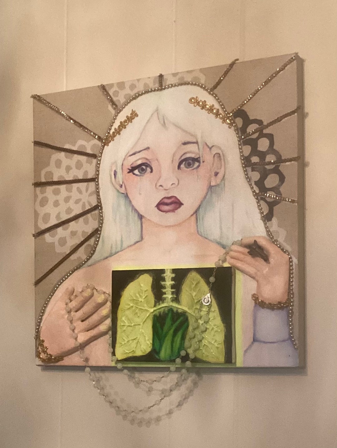 Dolores Dei Disco Elysium Inspired Glowing Lungs Rosary Blacklight ...