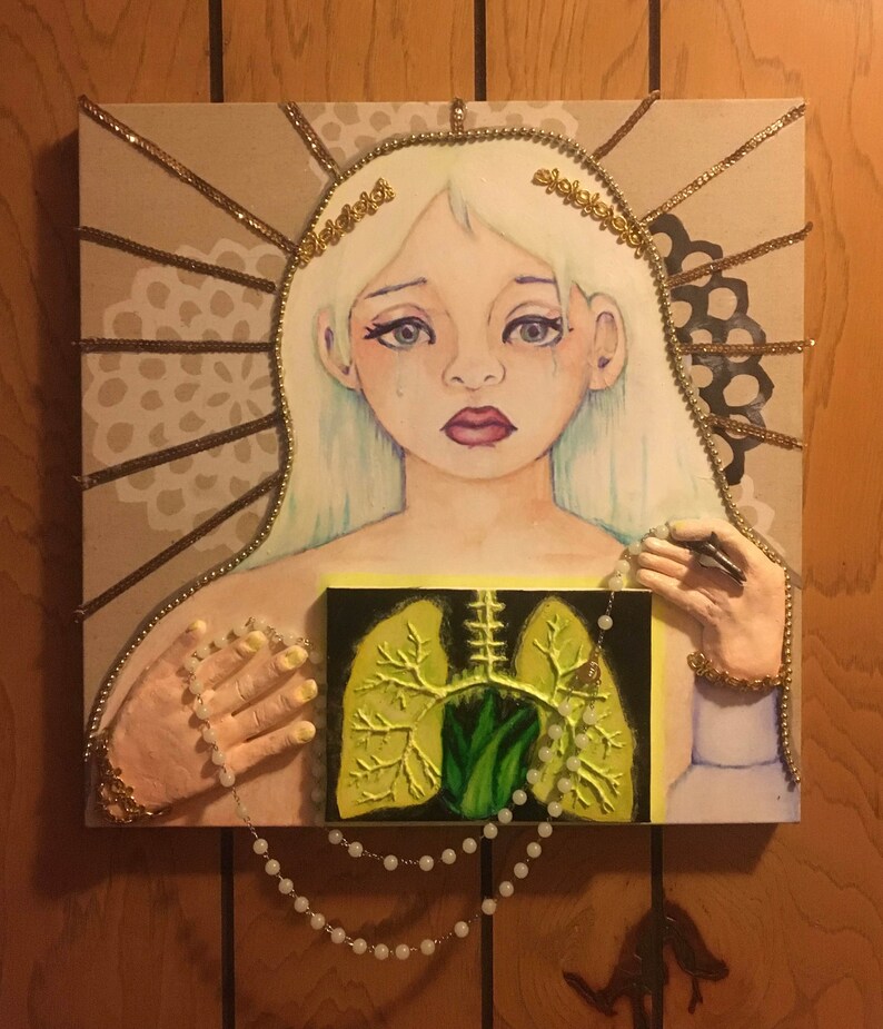 Dolores Dei Disco Elysium Inspired Glowing Lungs Rosary Blacklight ...