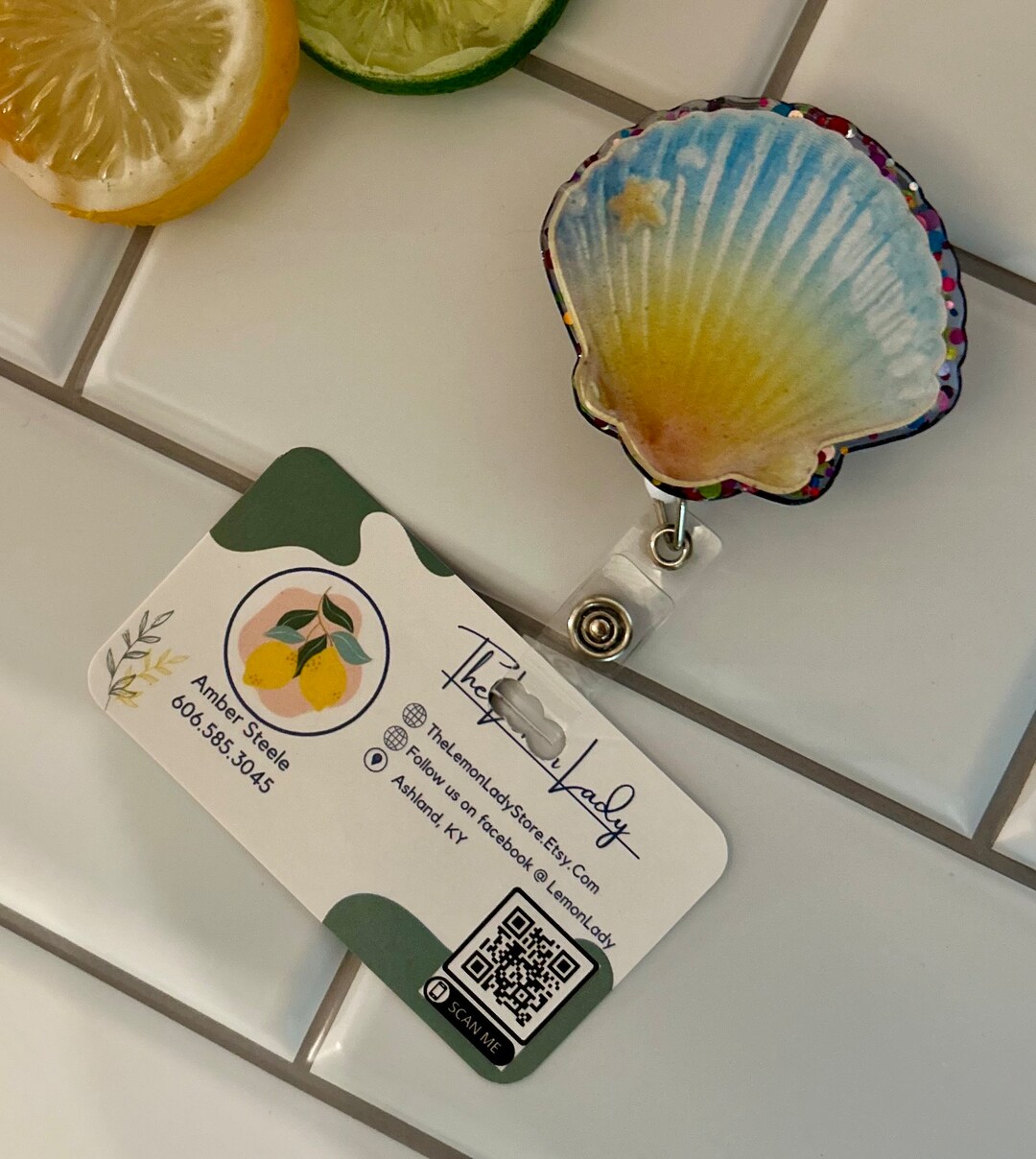 Sea Shell Badge Reel, Beach Badge Reel - Etsy