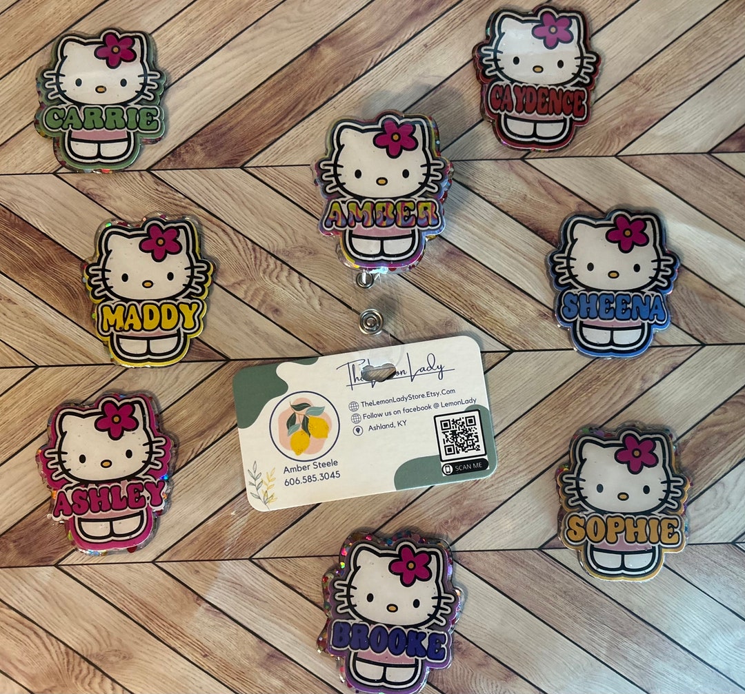 Hello Kitty Badge Reel ,retractable Badge Reel, Badge Reel Nurse, Badge ...
