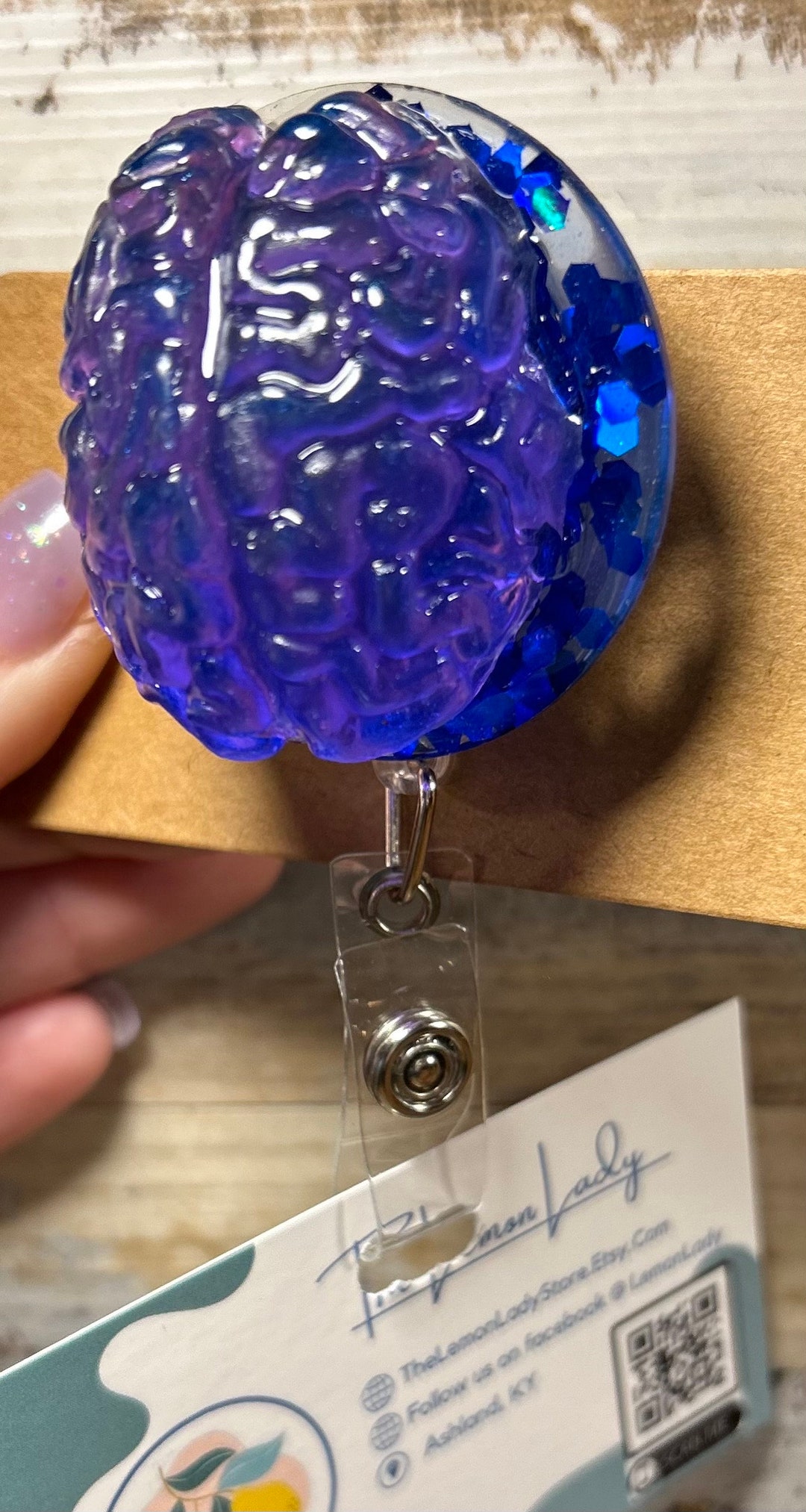 Brain Badge Reel Anatomical Brain Retractable Badge Reel - Etsy