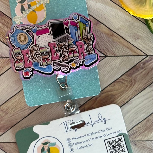 Secretary Badge Reel - Etsy