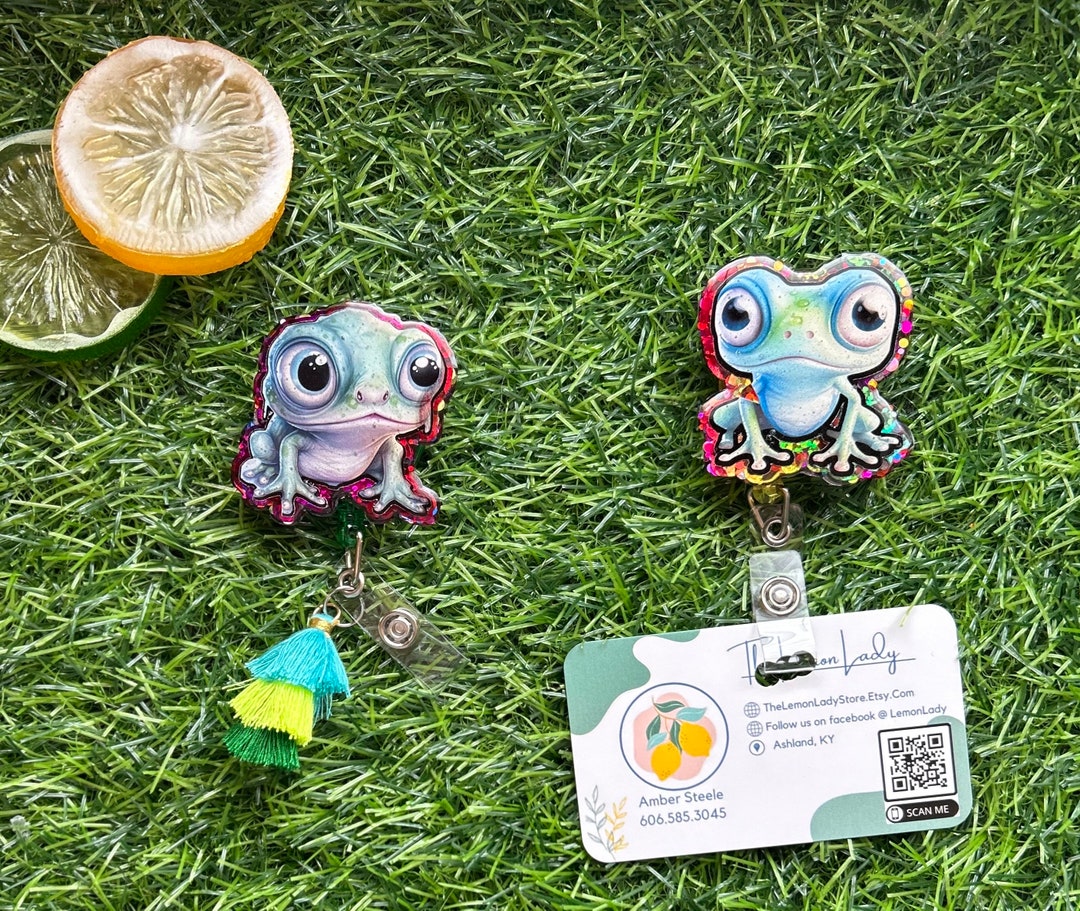 Rainforest Frog Badge Reel – Cute Jungle Animal ID Clip | Colorful ...