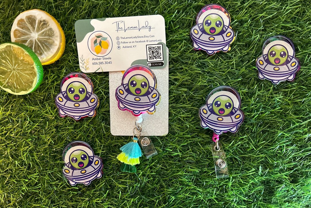 UFO Badge Reel, Cute Alien Badge Reel, Alien Badge Reel - Etsy