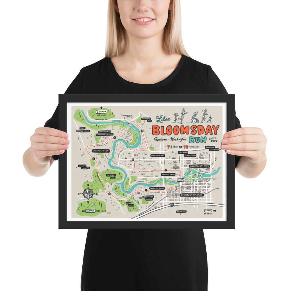 Spokane - Bloomsday Course Map - Framed - Etsy