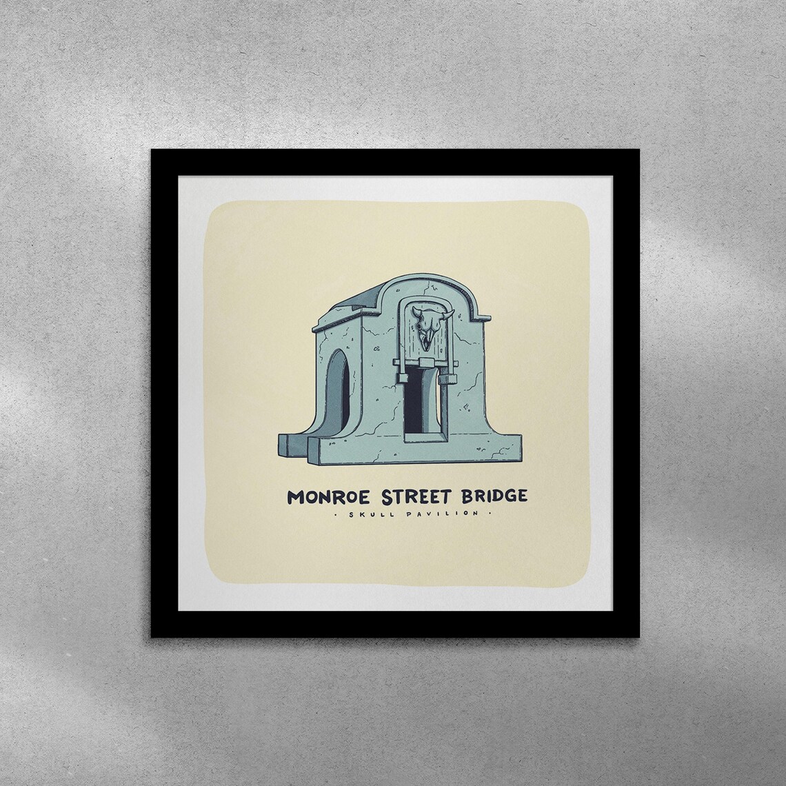 Monroe Street Bridge Skull Pavilion 8x8 Digital Print / Spokane Icons ...