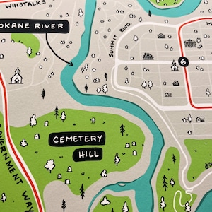 Spokane Bloomsday Course Map Illustrated Digital Print - Etsy