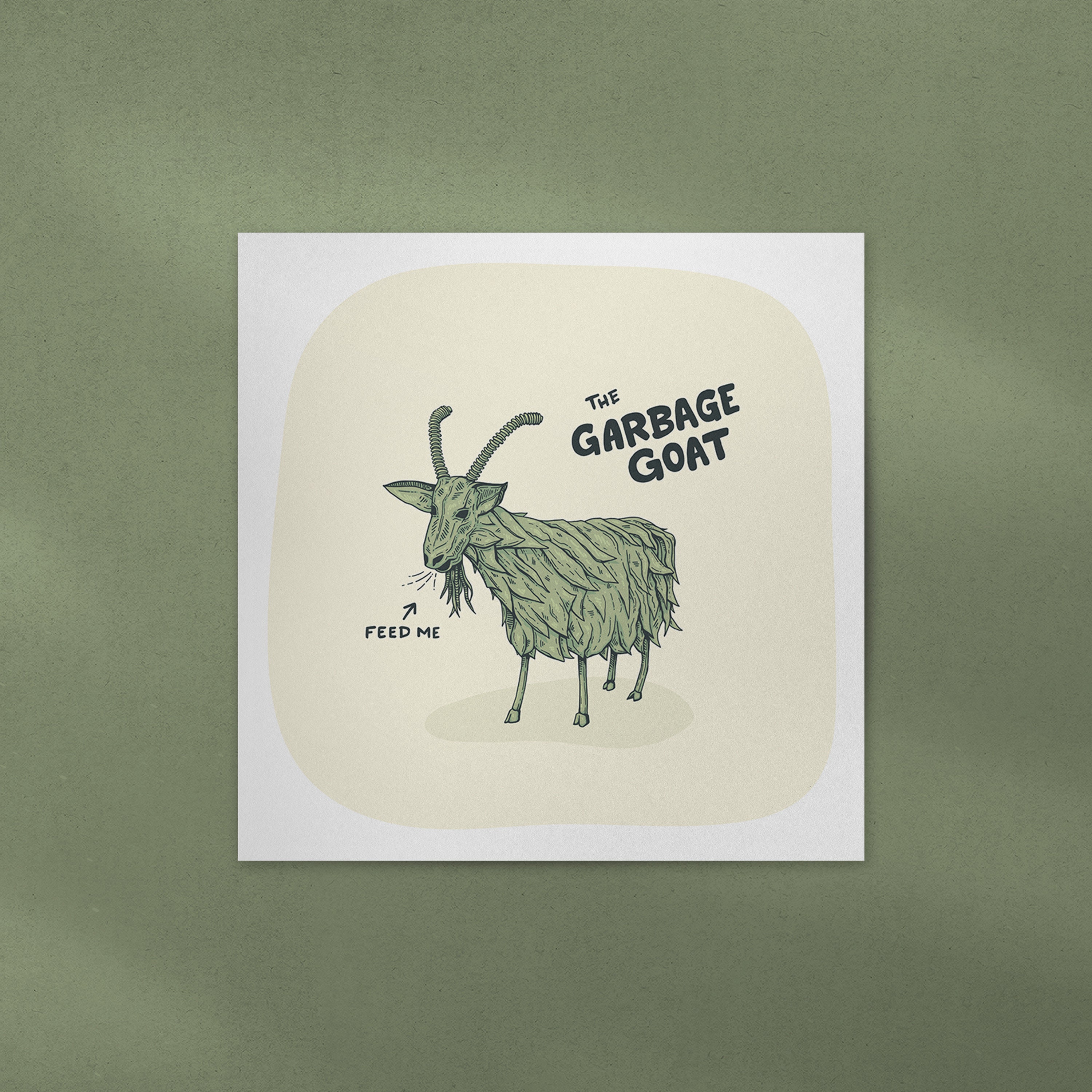 Garbage Goat Illustrated 10x10 Digital Print / Spokane Icons Series ...