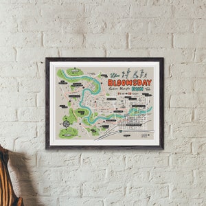Spokane - Bloomsday Course Map - Illustrated Digital Print - Unframed ...