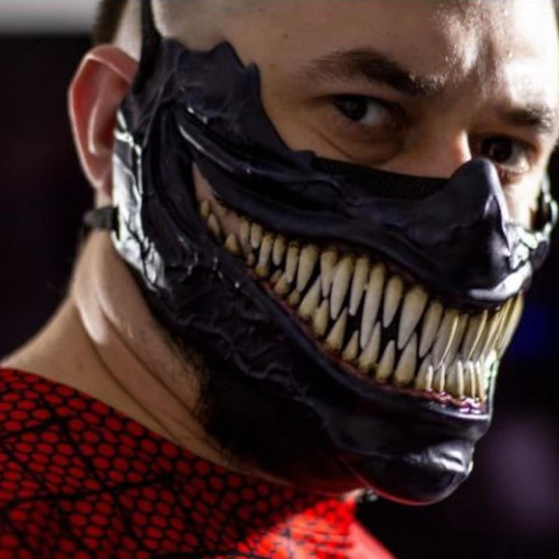 Half Spiderman Half Venom Mask - Etsy