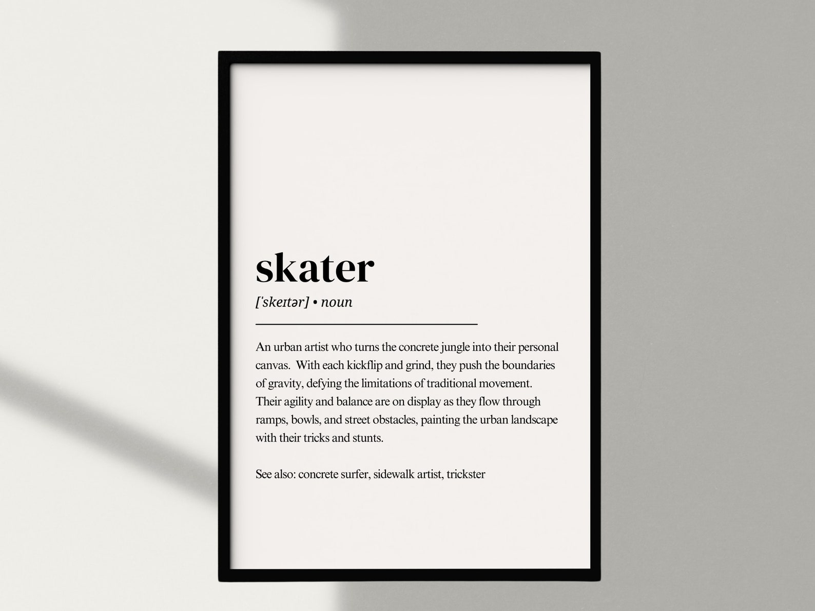 Skater Poster | Skater Definition | Skater Gift | Skateboarding | Gifts ...