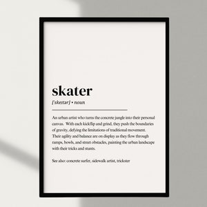 Skater Poster | Skater Definition | Skater Gift | Skateboarding | Gifts ...