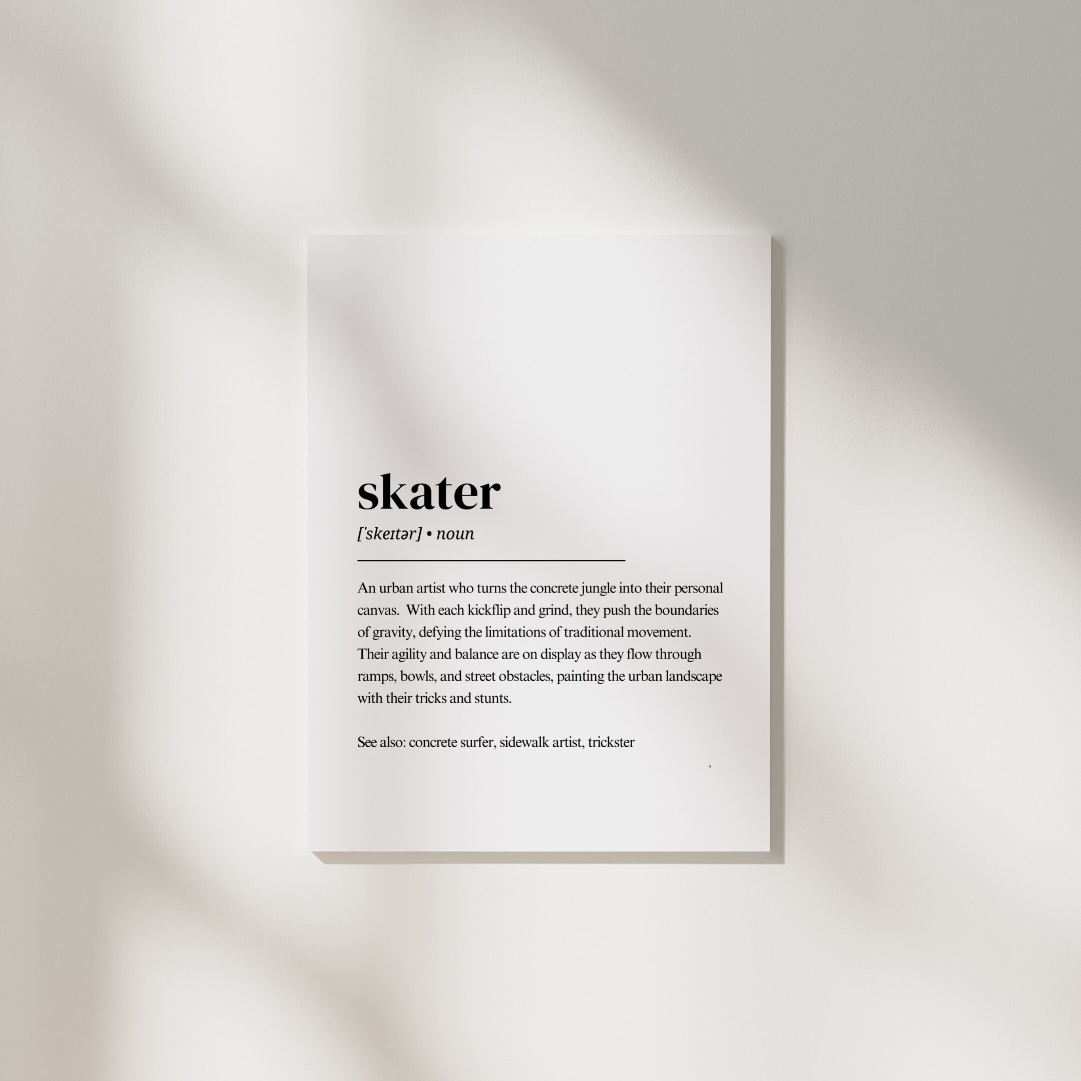 Skater Poster | Skater Definition | Skater Gift | Skateboarding | Gifts ...
