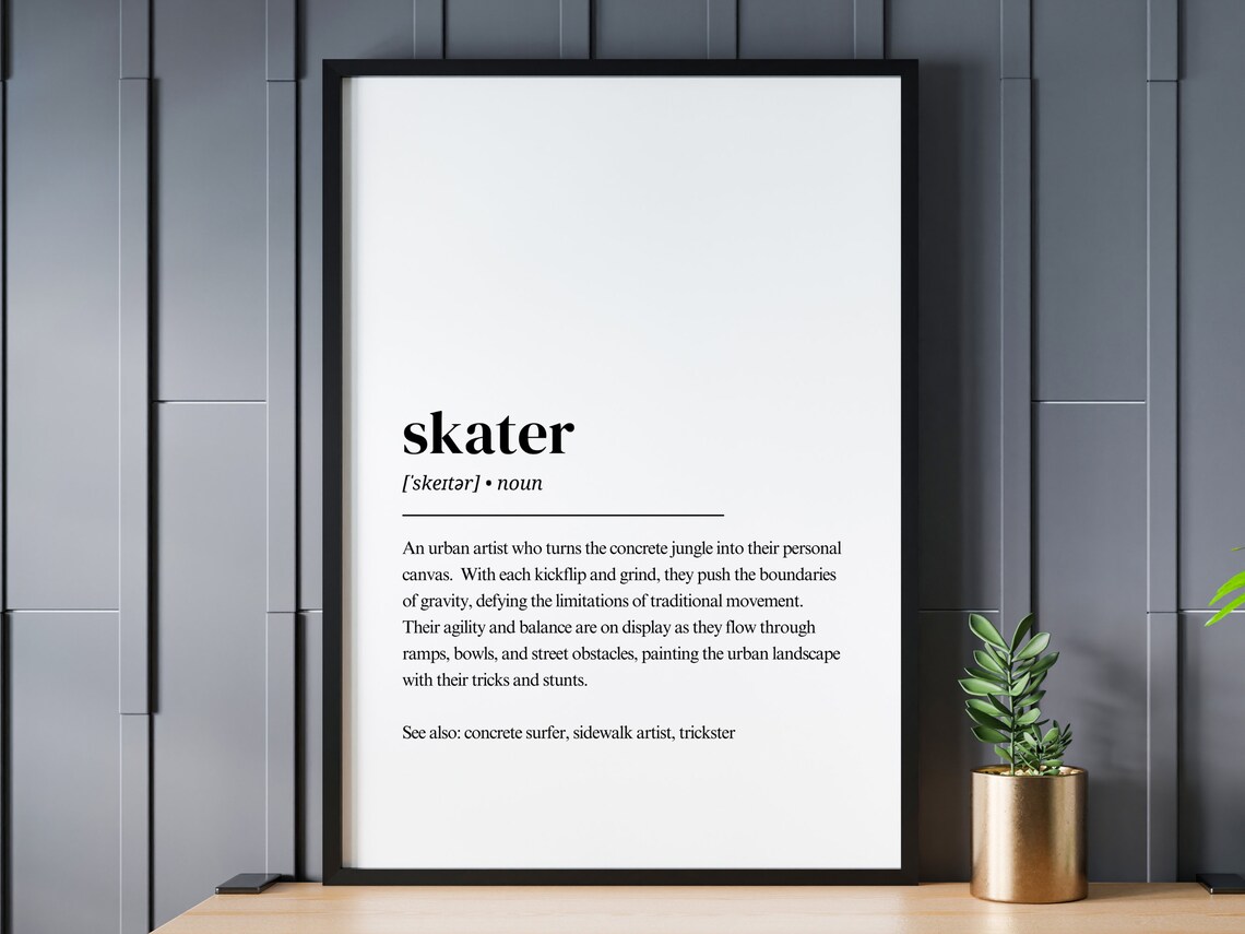 Skater Poster | Skater Definition | Skater Gift | Skateboarding | Gifts ...