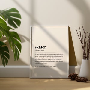 Skater Poster | Skater Definition | Skater Gift | Skateboarding | Gifts ...