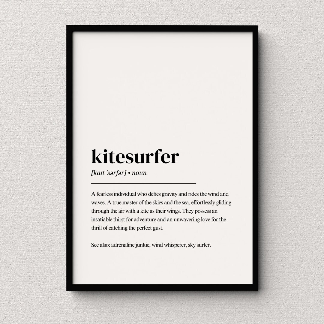 Kitesurf Poster | Kitesurfer Definition | Kitesurfing Gift ...