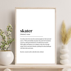 Skater Poster | Skater Definition | Skater Gift | Skateboarding | Gifts ...