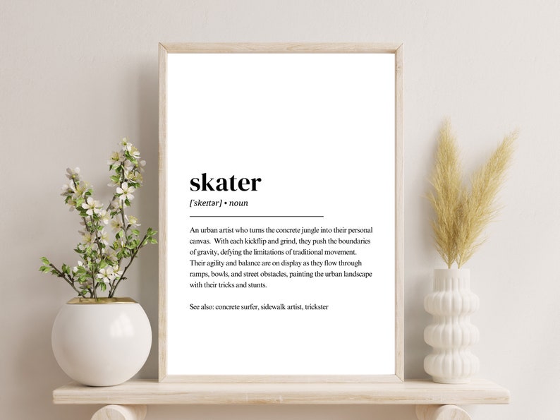 Skater Poster | Skater Definition | Skater Gift | Skateboarding | Gifts ...