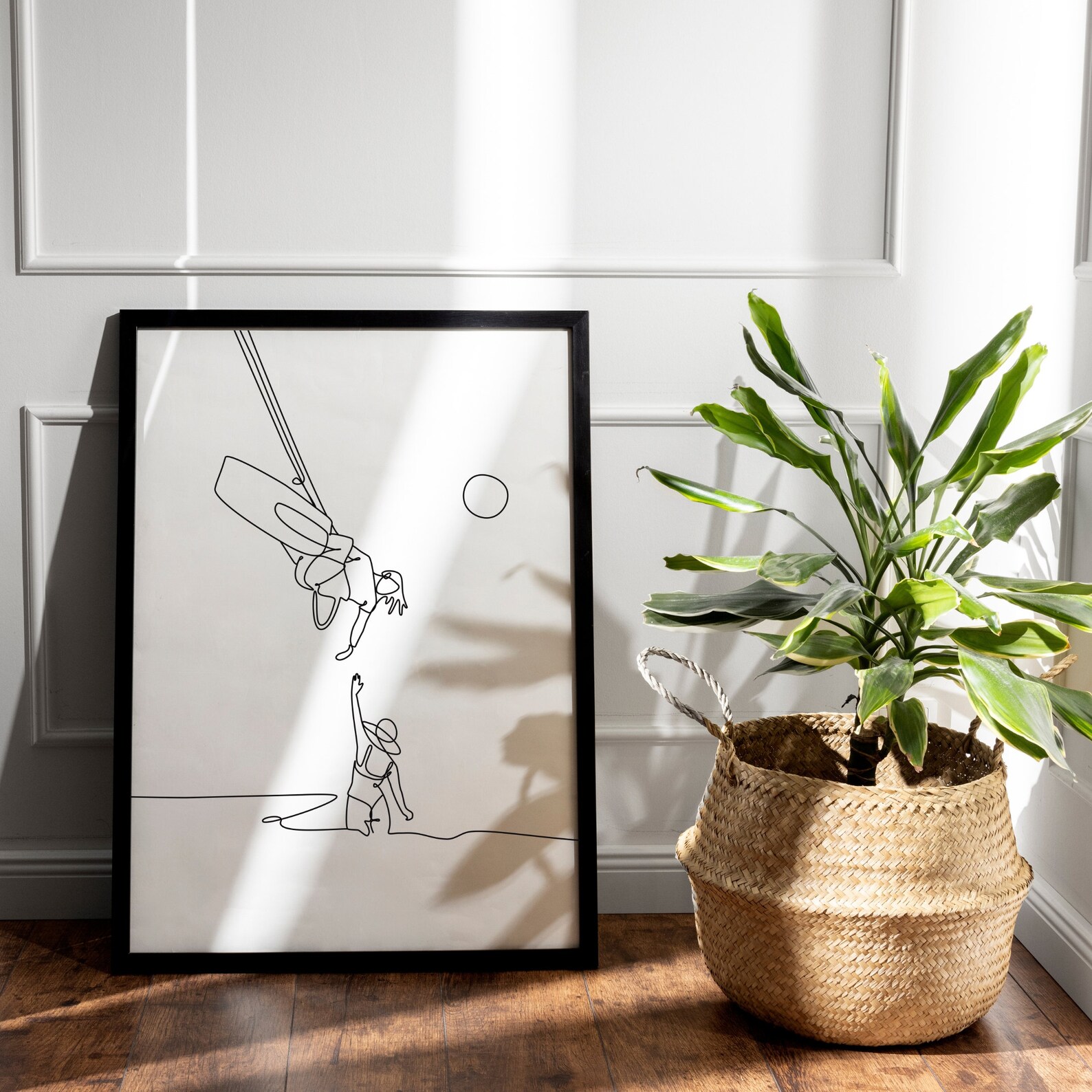 Kitesurf Poster Kitesurf Couple Line Art | Kite Surf Picture ...
