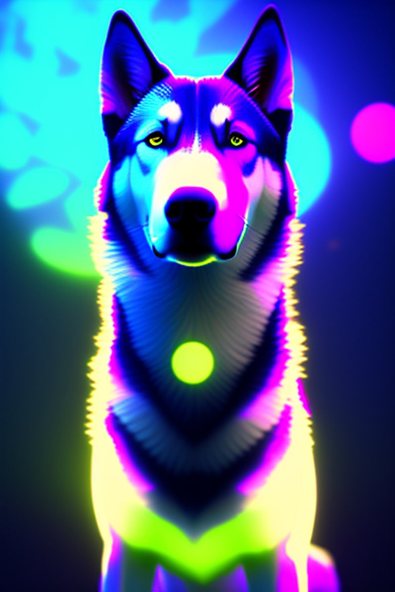 Alaskan Husky Digital Artwork, Printable Digital Art, High Resolution ...