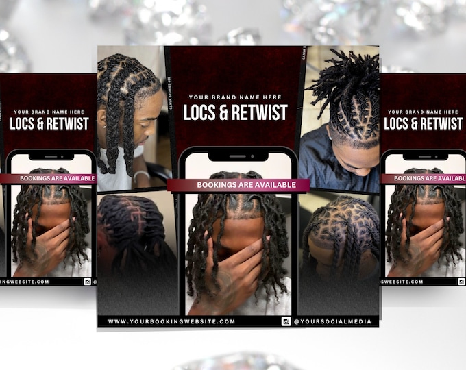 DIY Locs and Retwist Flyer Template, Dreadlocks, Retwist, Locs and ...