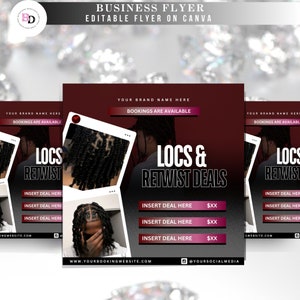 DIY Locs and Retwist Flyer Template, Dreadlocks, Retwist, Locs and ...