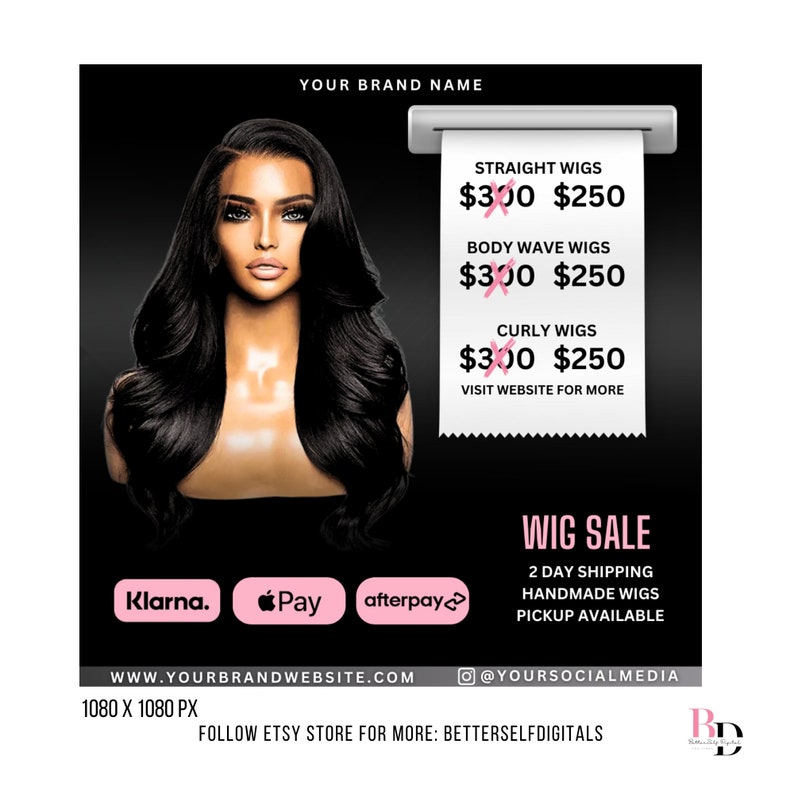 DIY Wig Special, Pricelist, Ready to Wear Wig Flyer, Editable on Canva ...