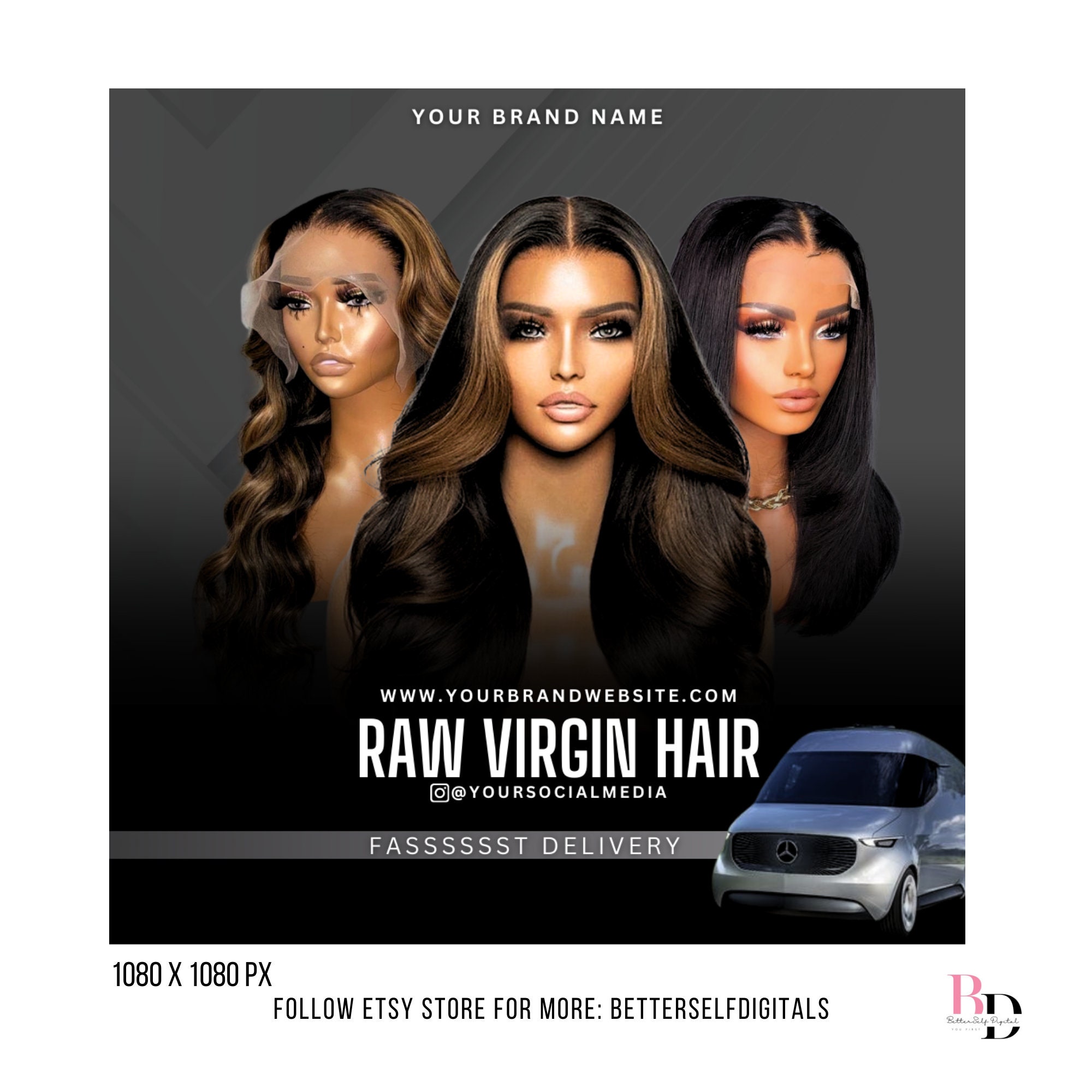 DIY Ready to Wear Wig Flyer for Business, Social Media Post, Editable ...