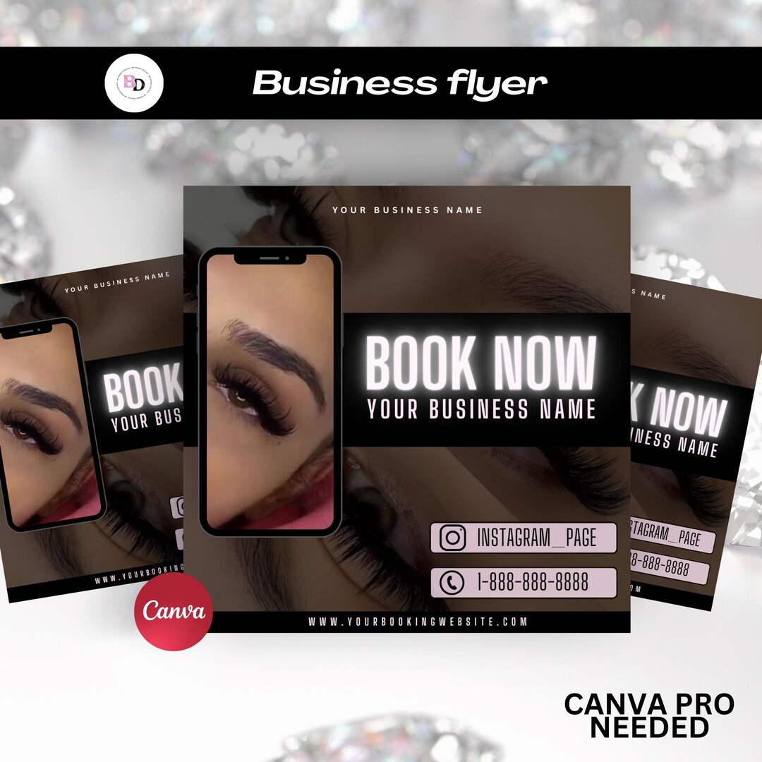 DIY Lash Tech Flyer, Bookings Available, Book Now, Canva Editable ...