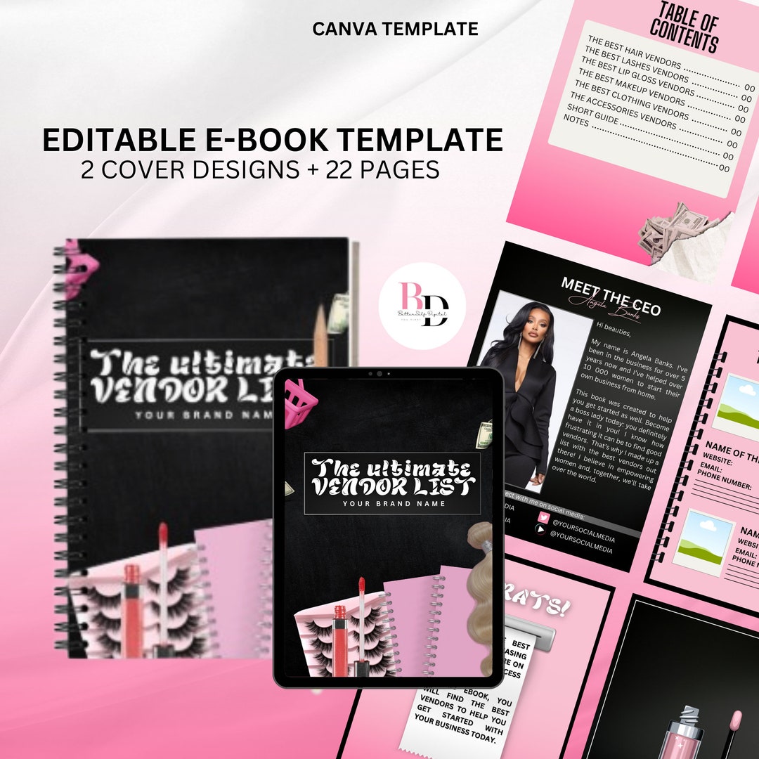 DIY Vendor List Ebook Template, PLR Done for You, Editable on Canva ...