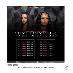 DIY Ready to Wear Wig Flyer for Business, Wig Specials Flyer, Social ...