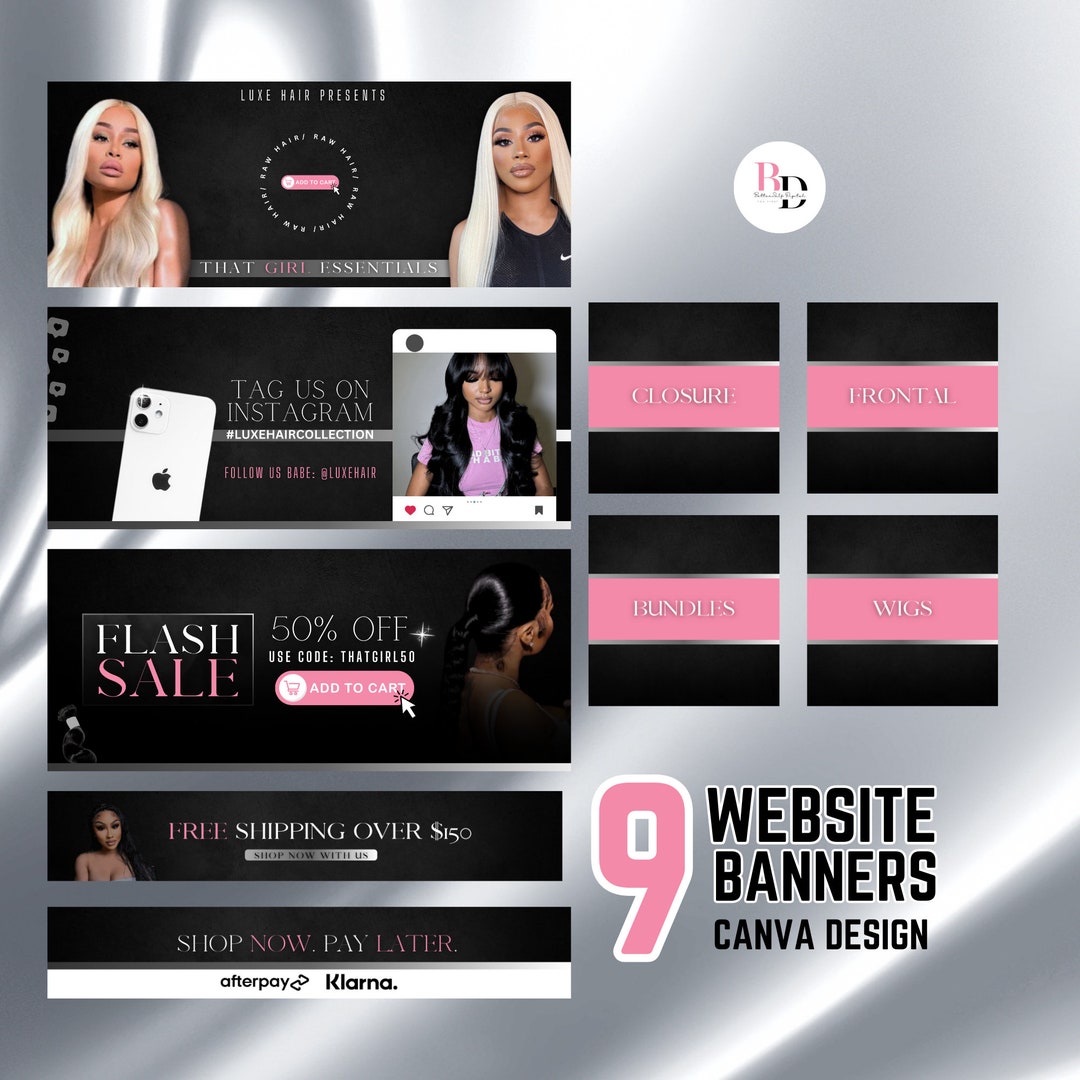 DIY Web Banners Template for Online Business, Editable on Canva, Pink ...