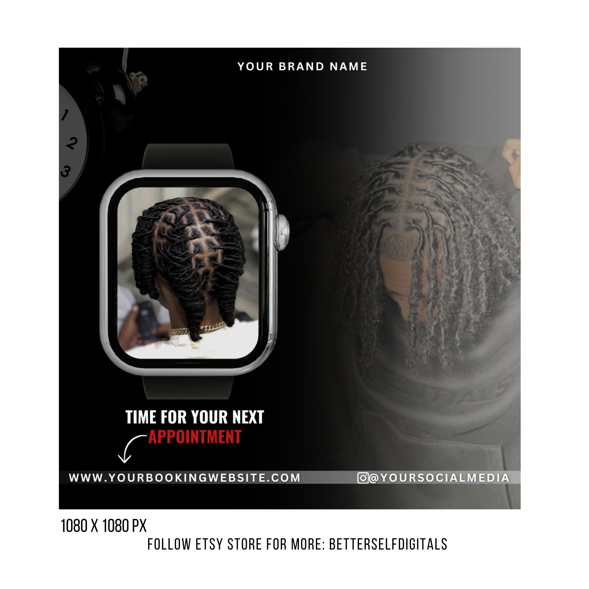 4 Locs and Styles Flyers Bundle, Barbershop, Loc Retwist, Editable on ...