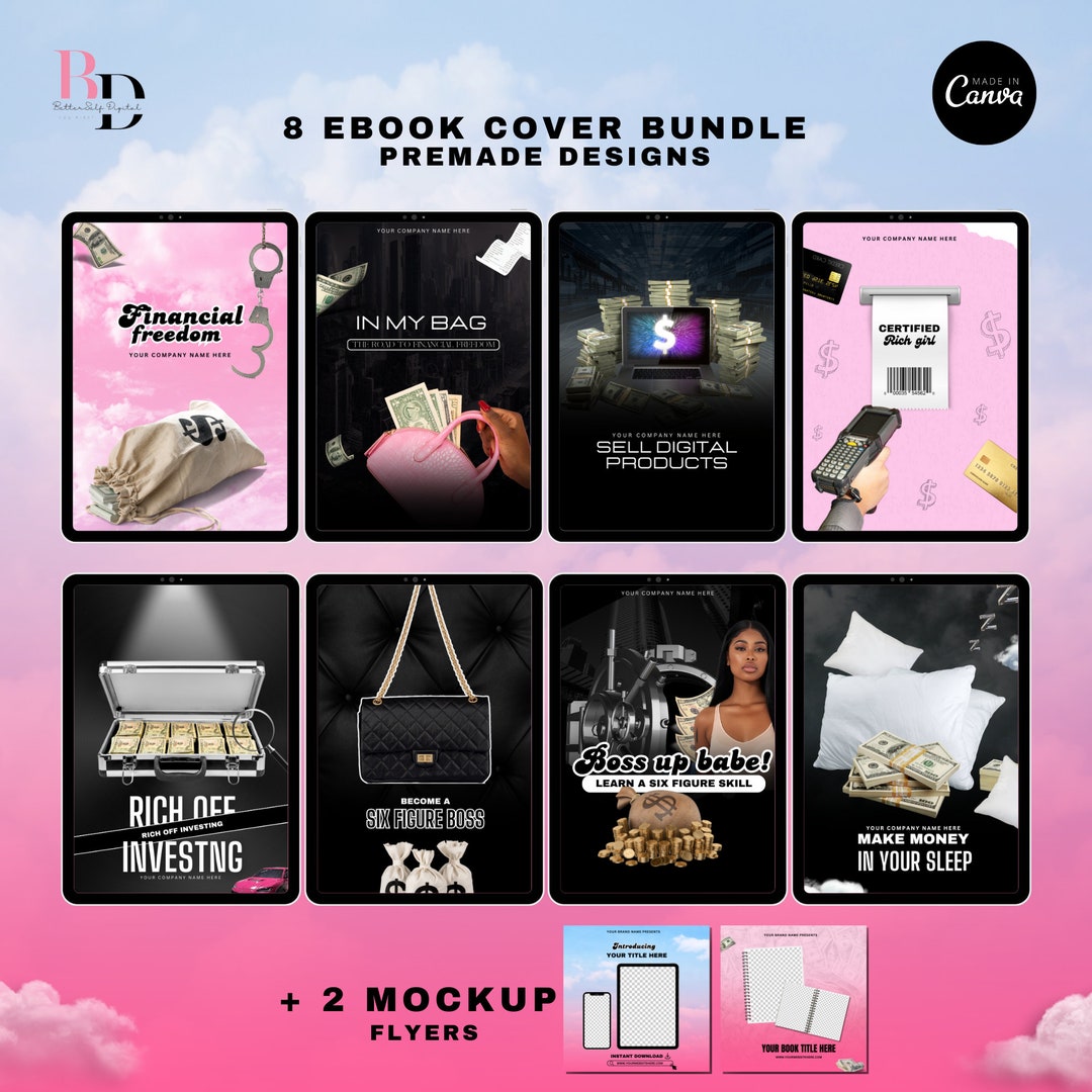 8 Ebook Cover Bundle, Cover Design Template, Mockup Ebook Flyers ...