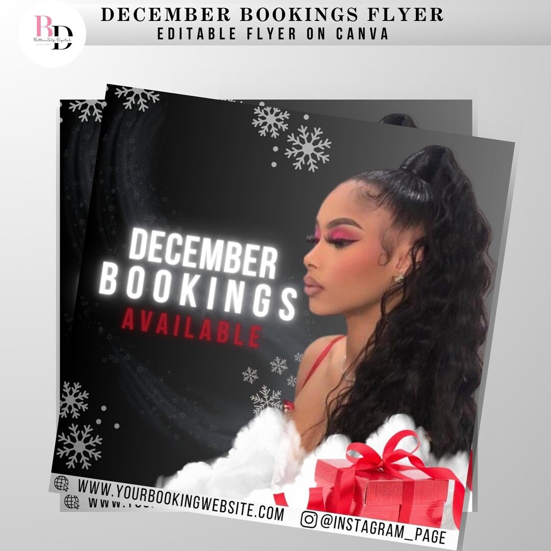 DIY December Holiday Flyer for Hairstylist and Makeup Artist - Etsy