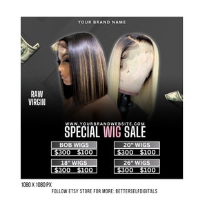 DIY Ready to Wear Wig Flyers for Business, 4 Flyers Bundle, Social ...