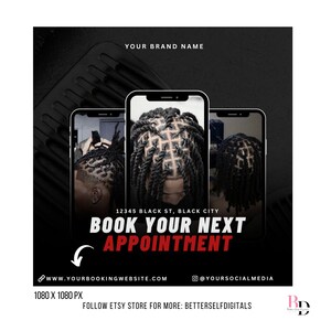 Locs and Styles Flyer, Barbershop, Loc Retwist, Editable on Canva ...