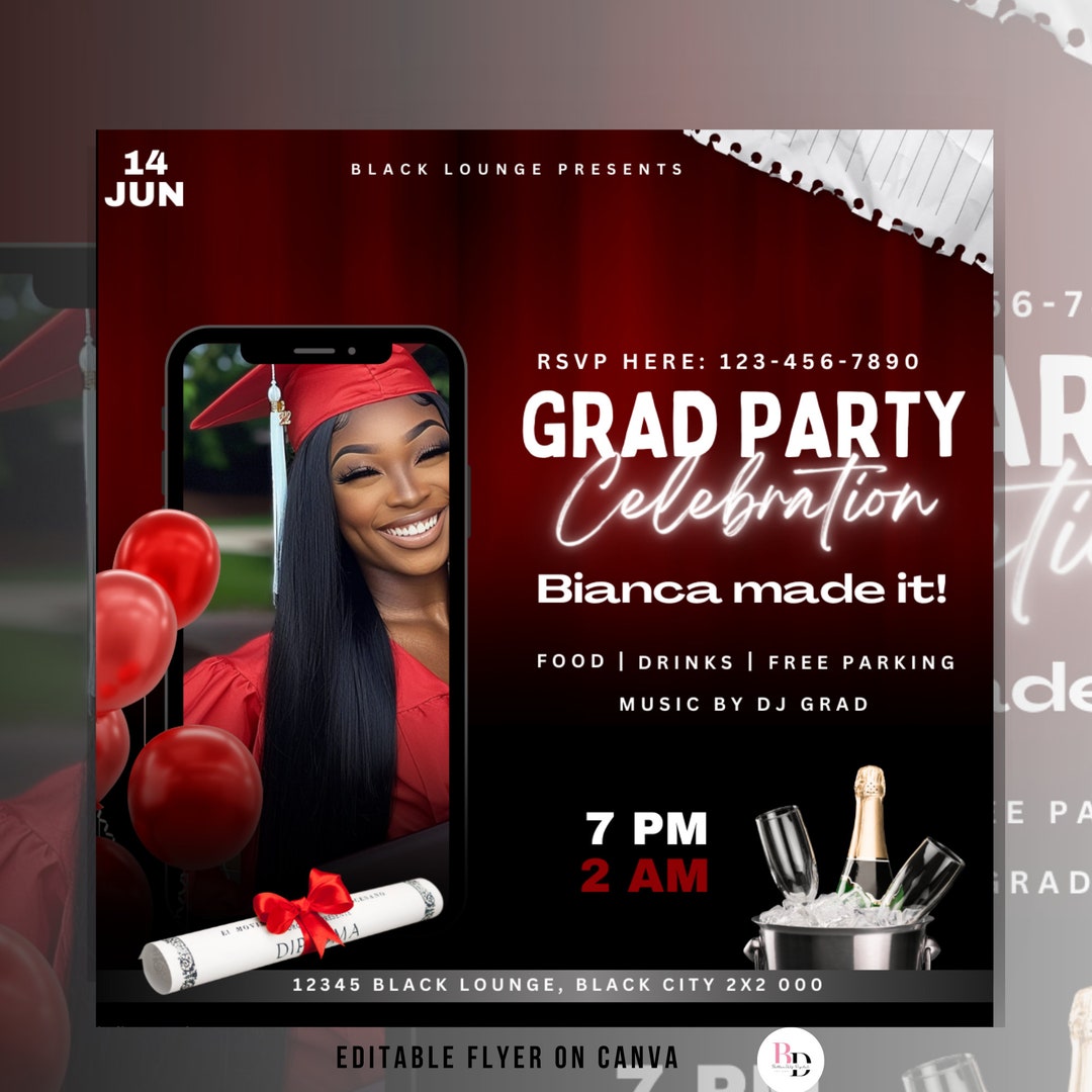 DIY Graduation Flyer, Class of 2024, Graduation Party Invitation ...
